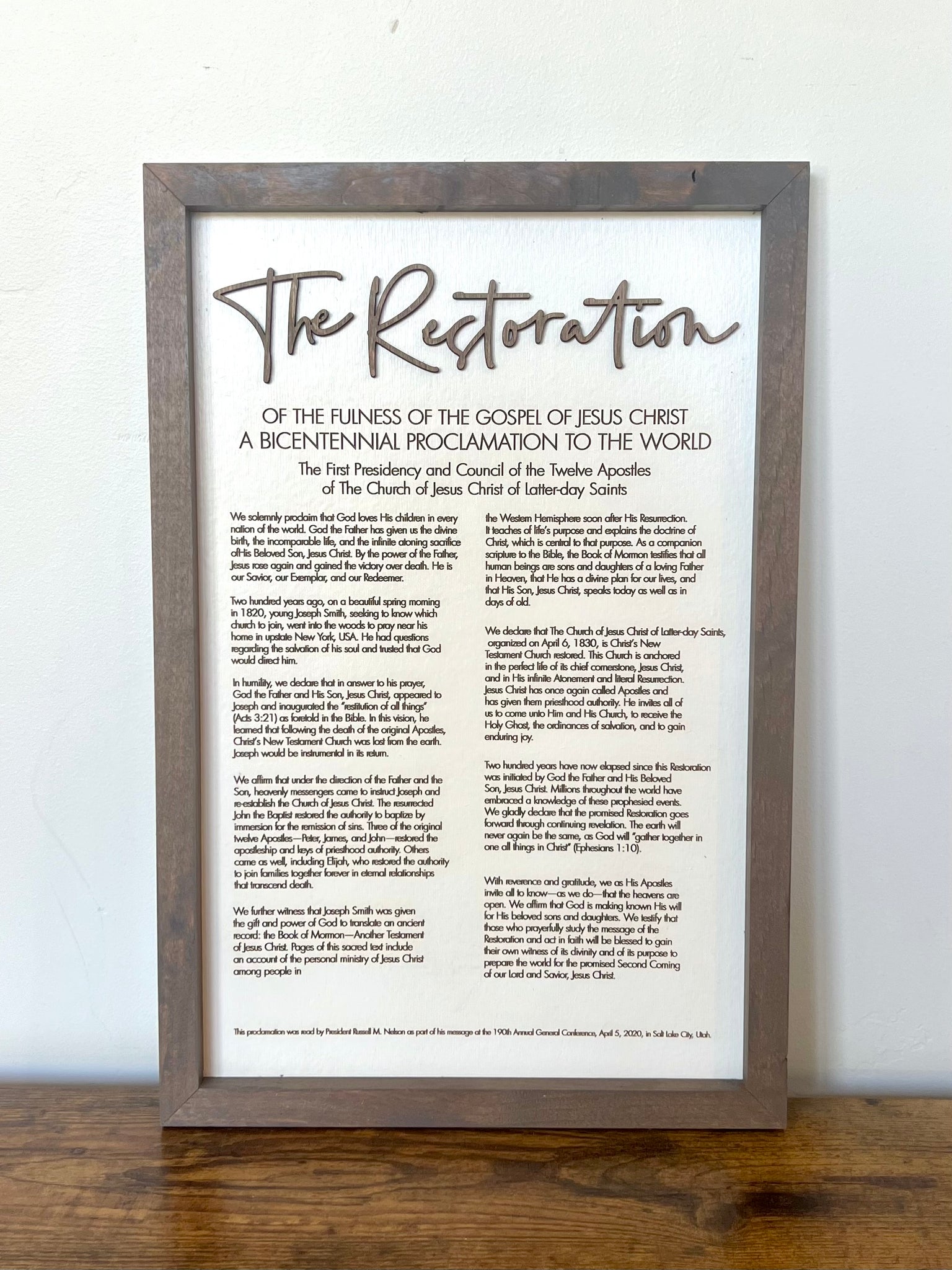 The Restoration Proclamation (Modern style)